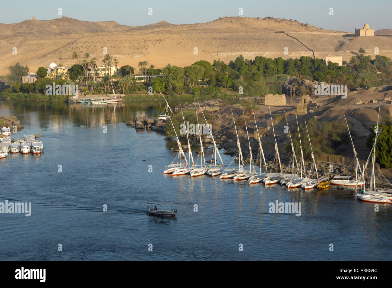 River Nile Cataract & Elephantine Island, Aswan, Egypt Stock Photo - Alamy