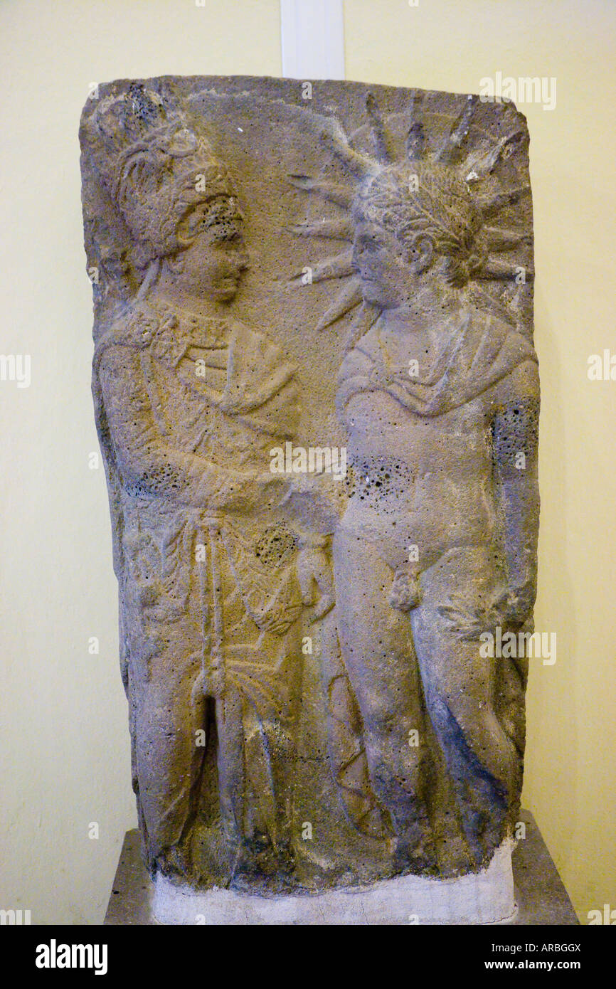 Bas relief of King Antiochus I Theos of Commagene shaking hands with ...
