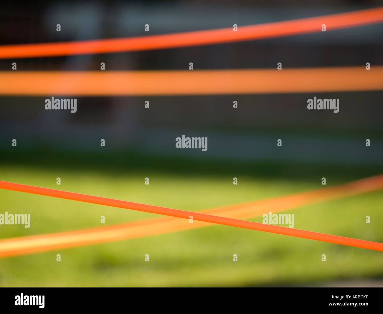 Tape indicating off limits lawn Stock Photo - Alamy