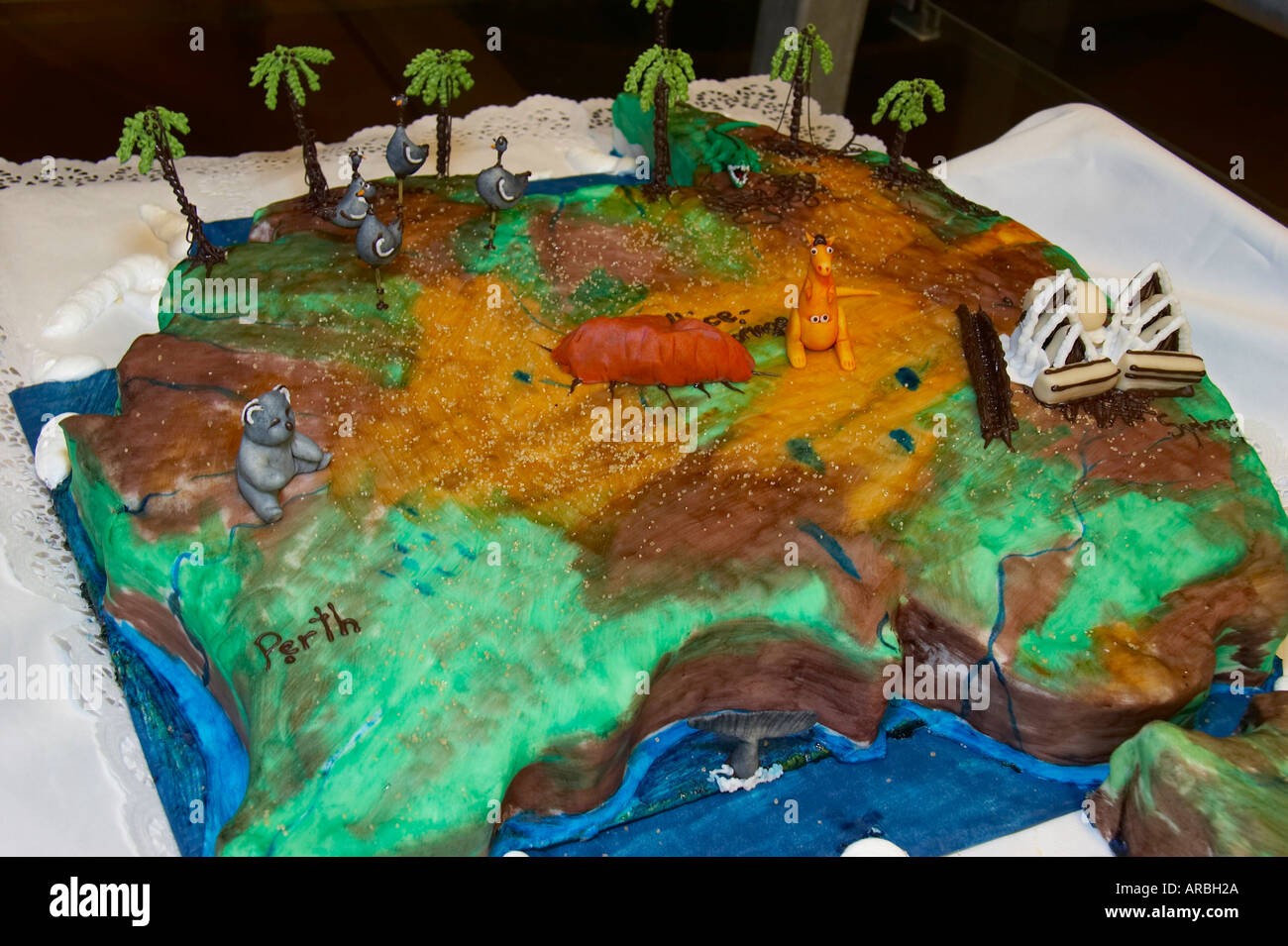 wedding cake shaped like Australia Stock Photo - Alamy