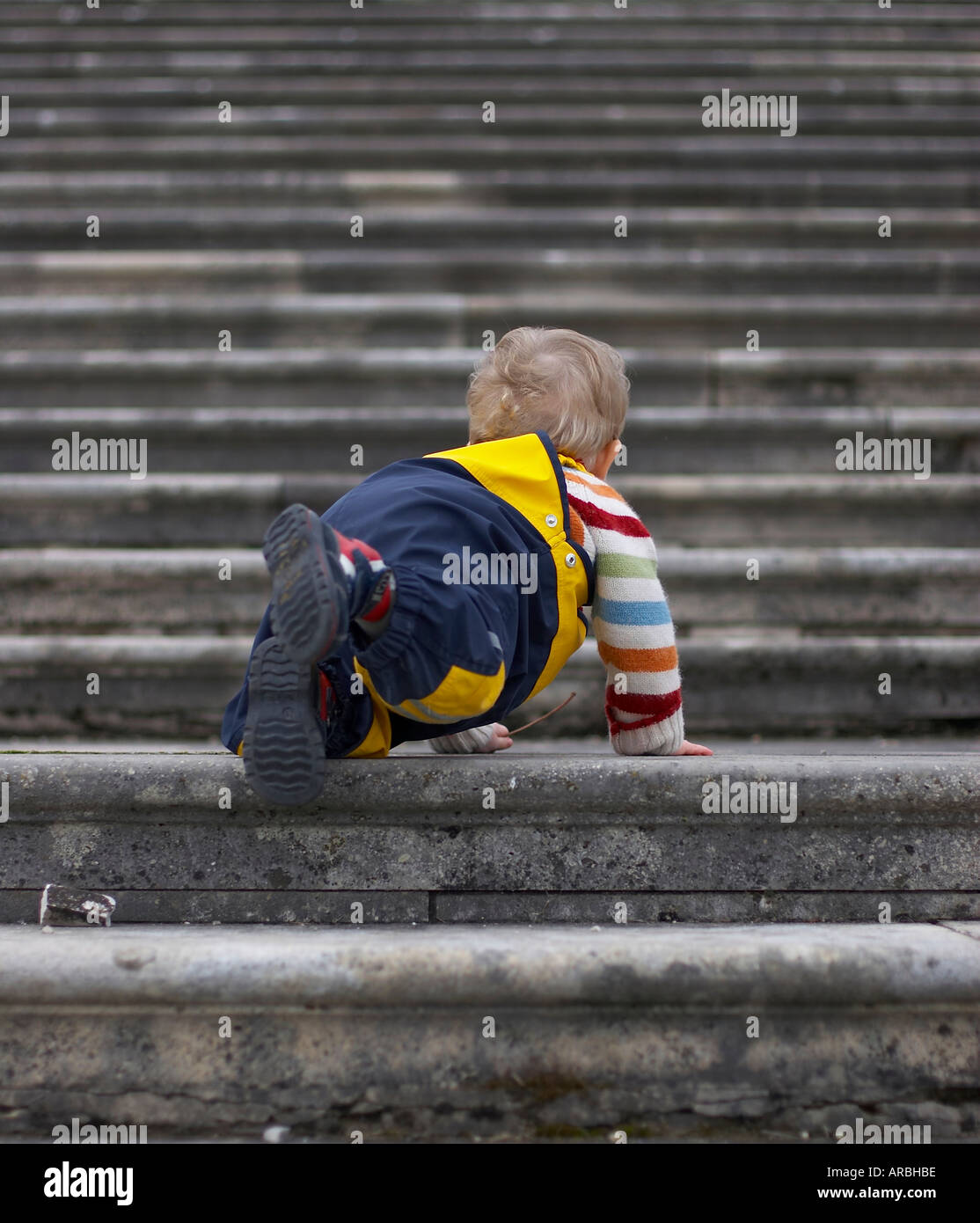 baby climbing steps Stock Photo - Alamy