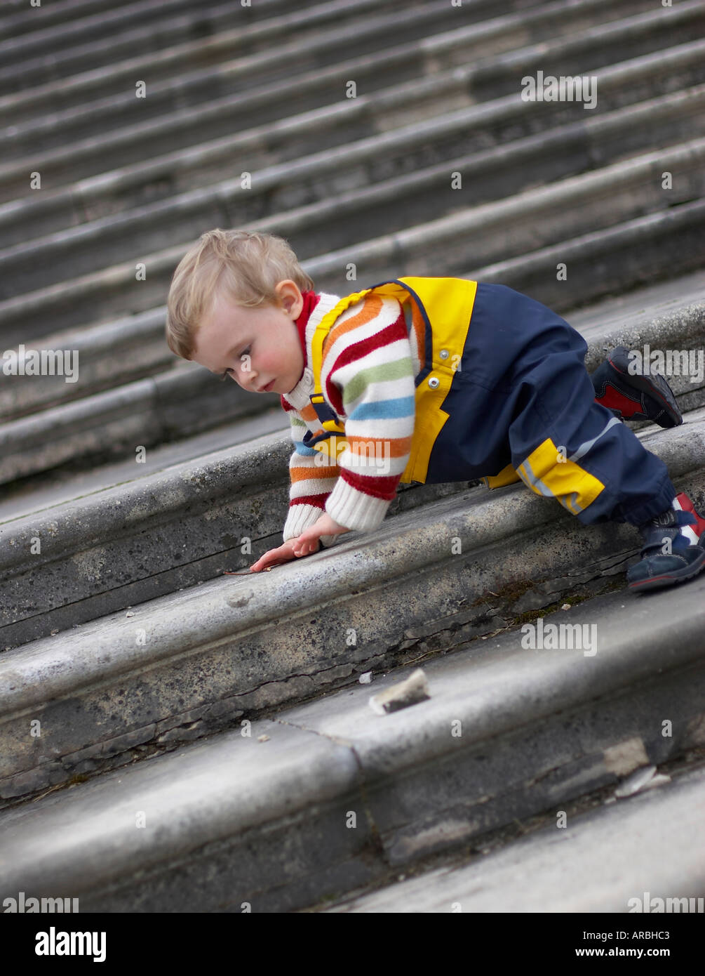 baby climbing steps Stock Photo - Alamy