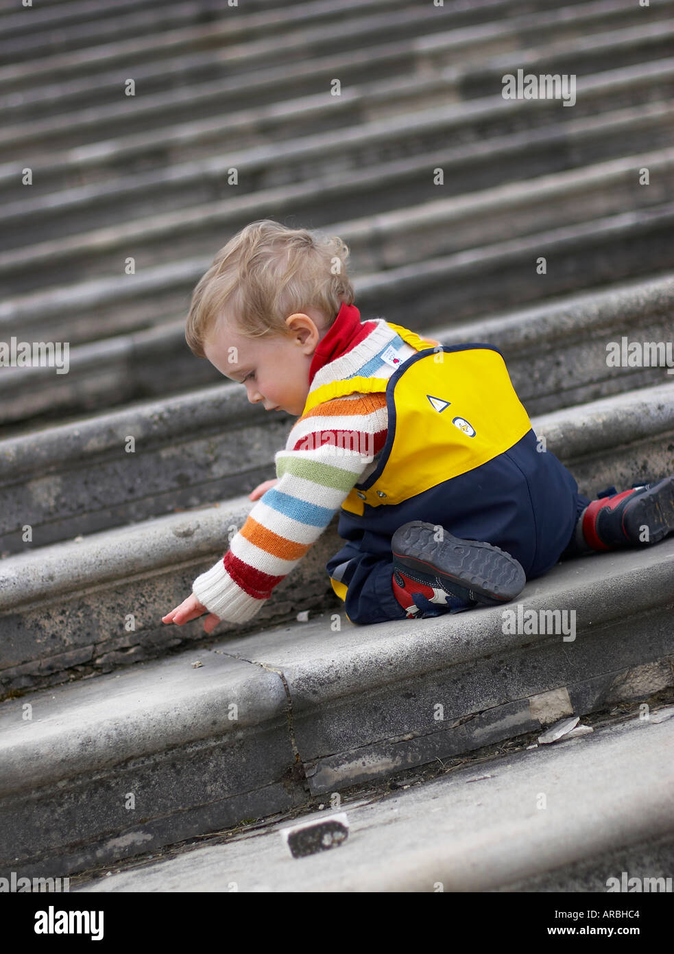 baby climbing steps Stock Photo - Alamy