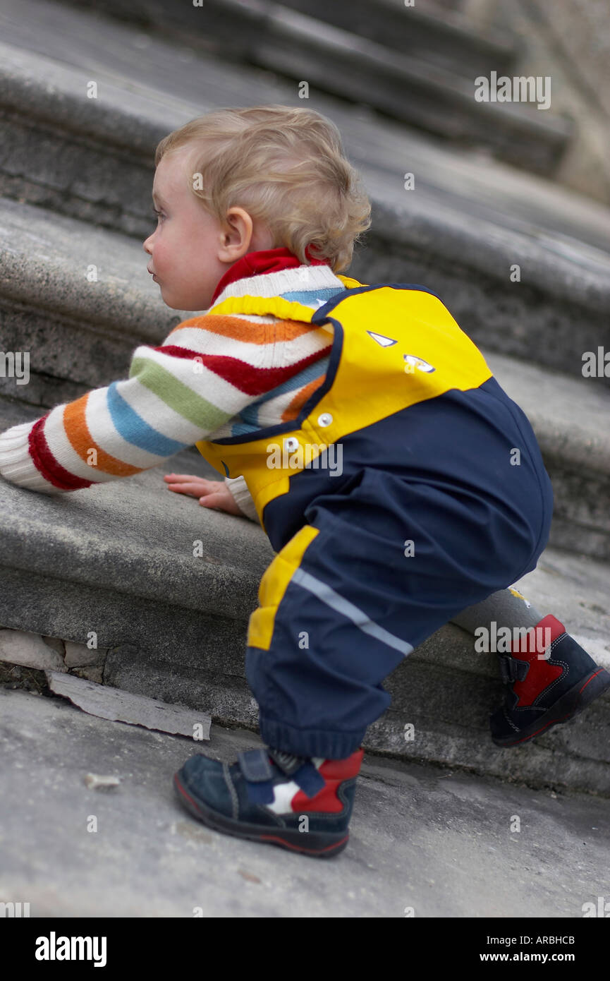 baby climbing steps Stock Photo - Alamy