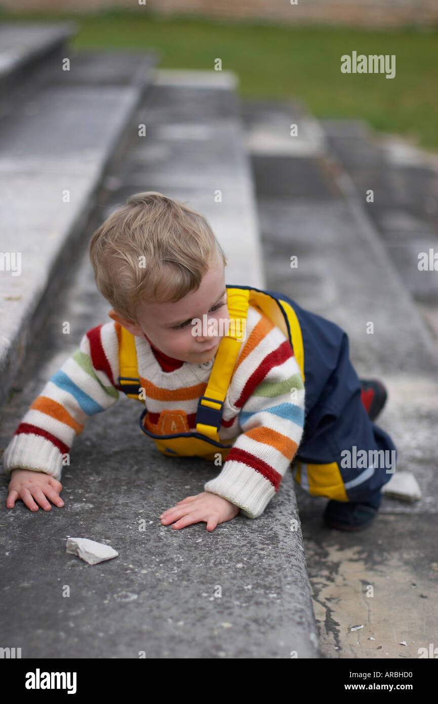baby climbing steps Stock Photo - Alamy