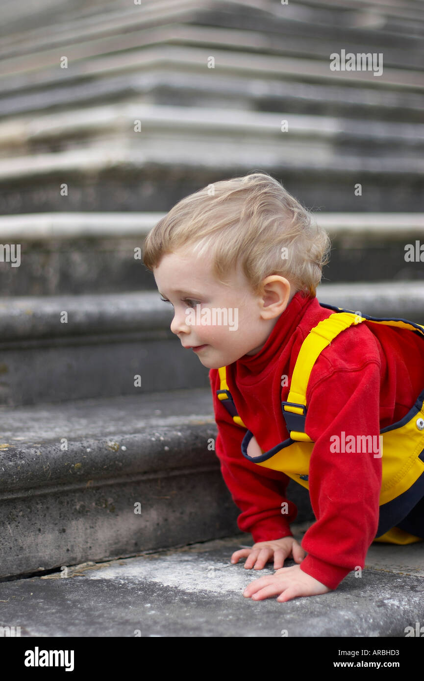 baby climbing steps Stock Photo - Alamy