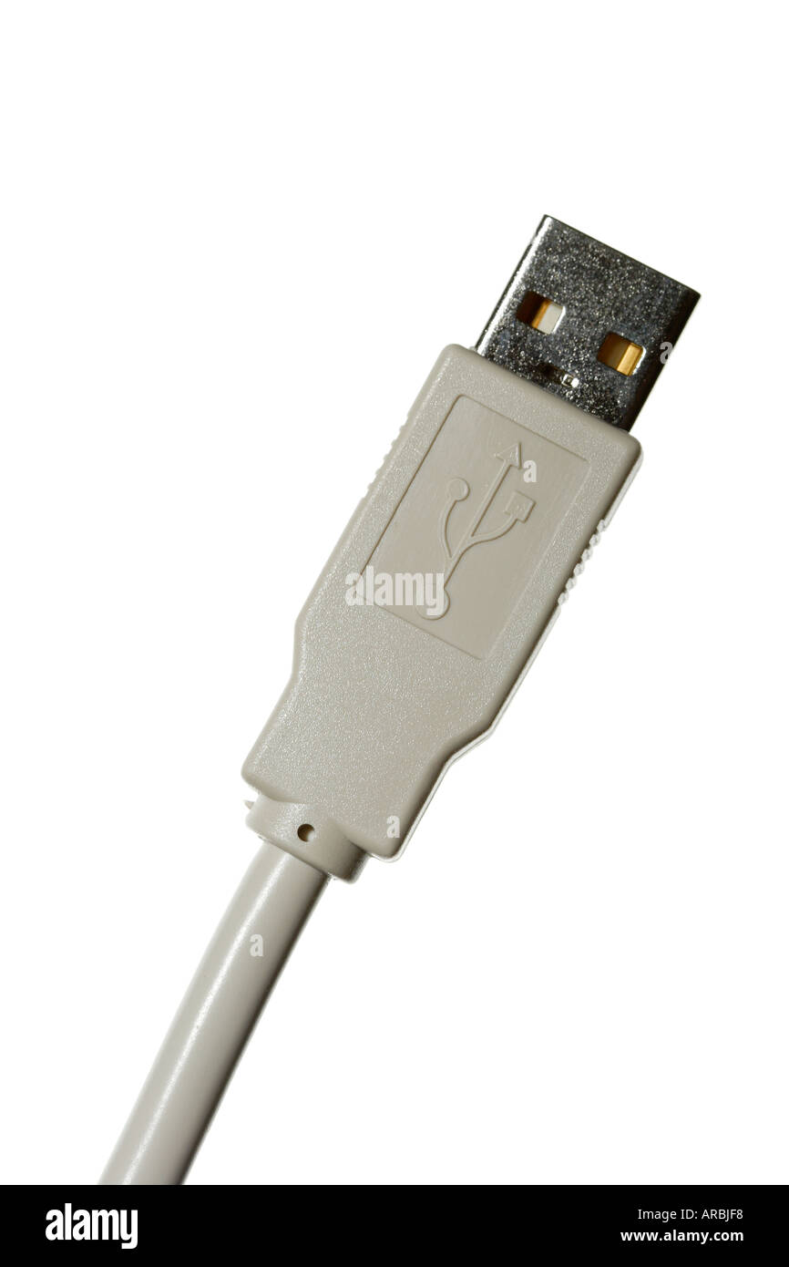 USB Computer plug on white background Stock Photo - Alamy
