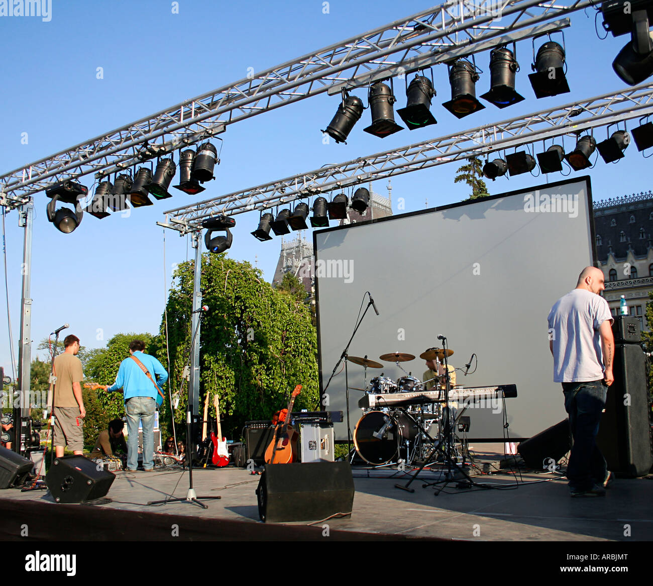 Preparing for concert hi-res stock photography and images - Alamy