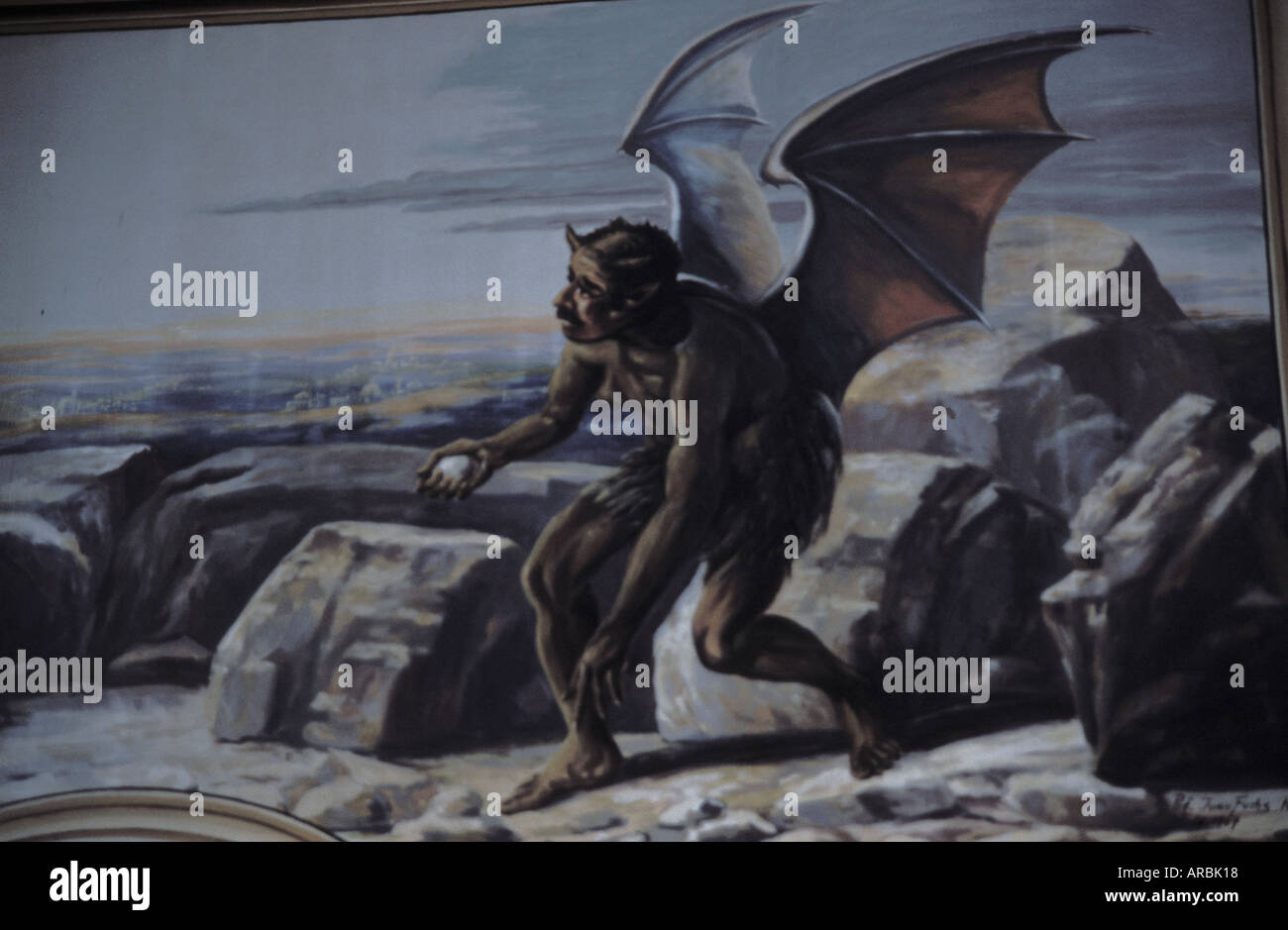 Mural of devil in church San Rafael del Norte face Northern Nicaragua ...