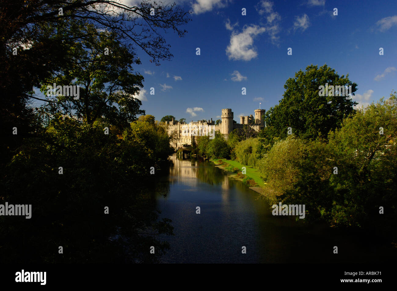 Warwick Castle and River Avon Warwickshire England UK Stock Photo - Alamy