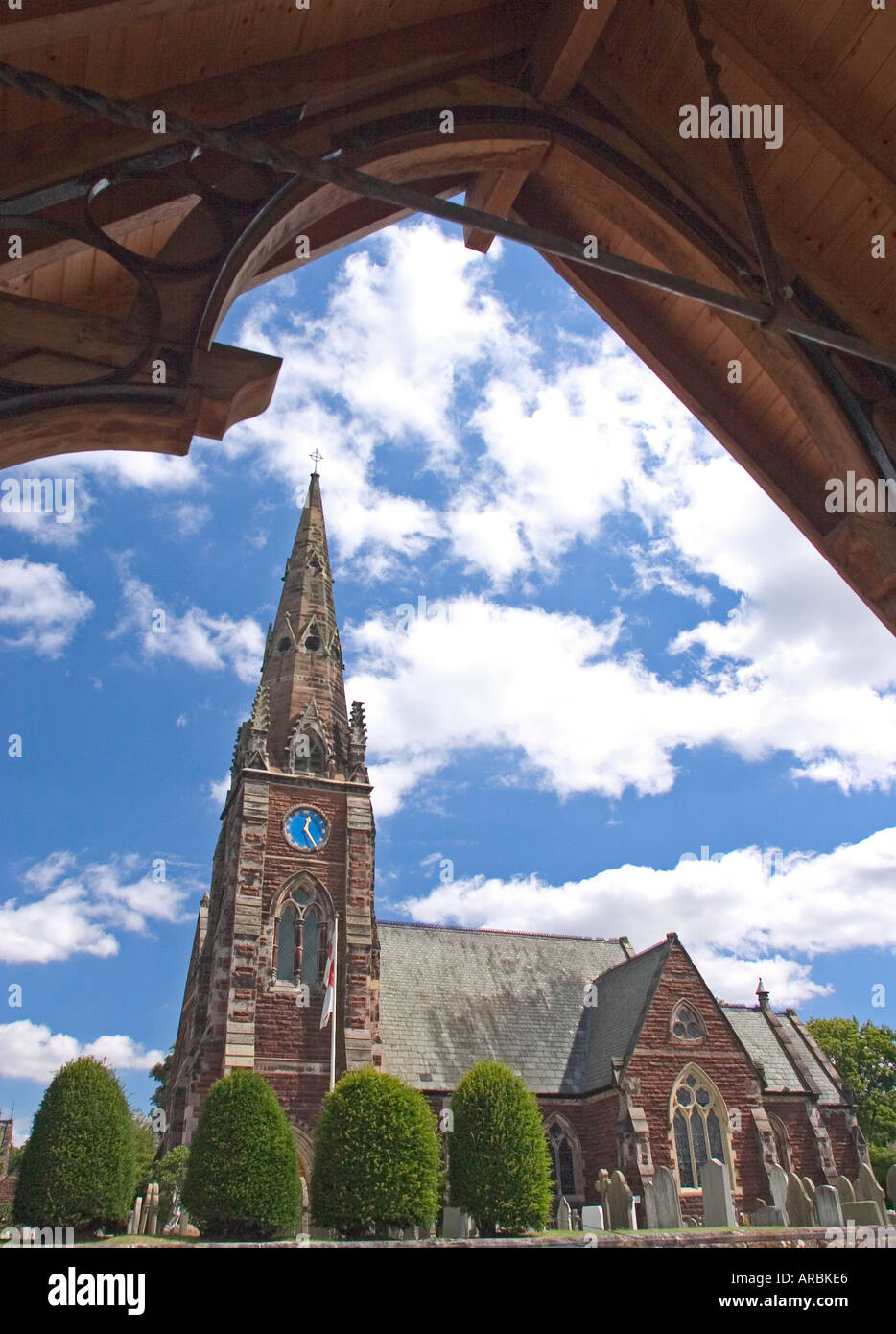 All Saints Church, Thornton Hough, Wirral, UK, summer 2005 Stock Photo ...