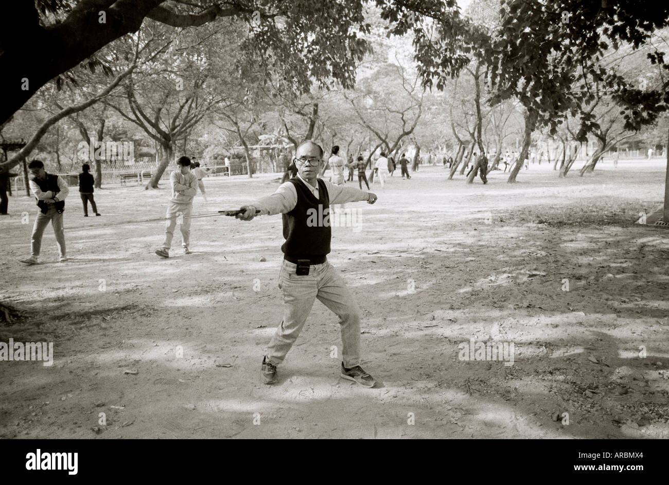 Traditional exercise martial art in Hong Kong in China in Far East ...