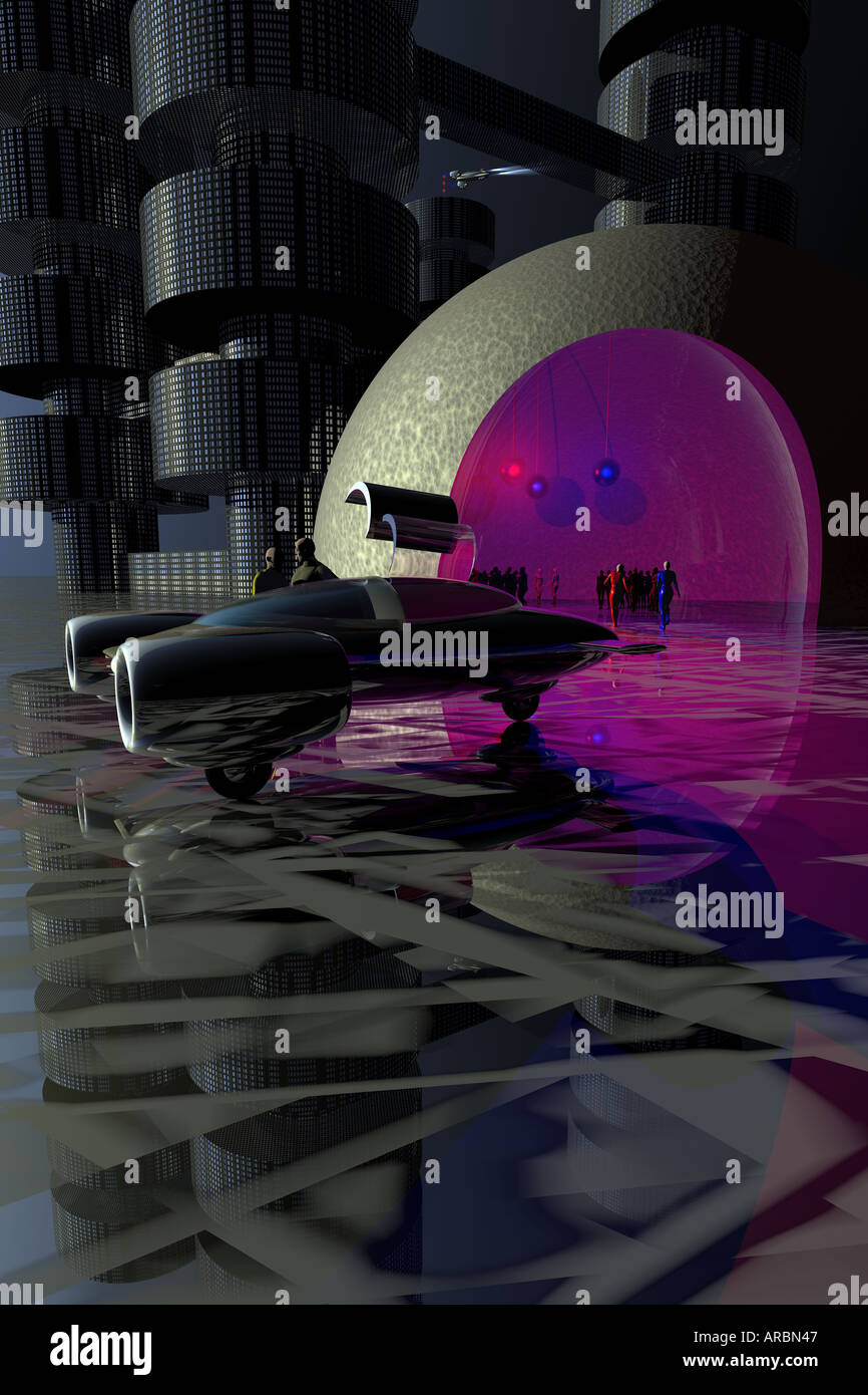 Futuristic night club Stock Photo - Alamy