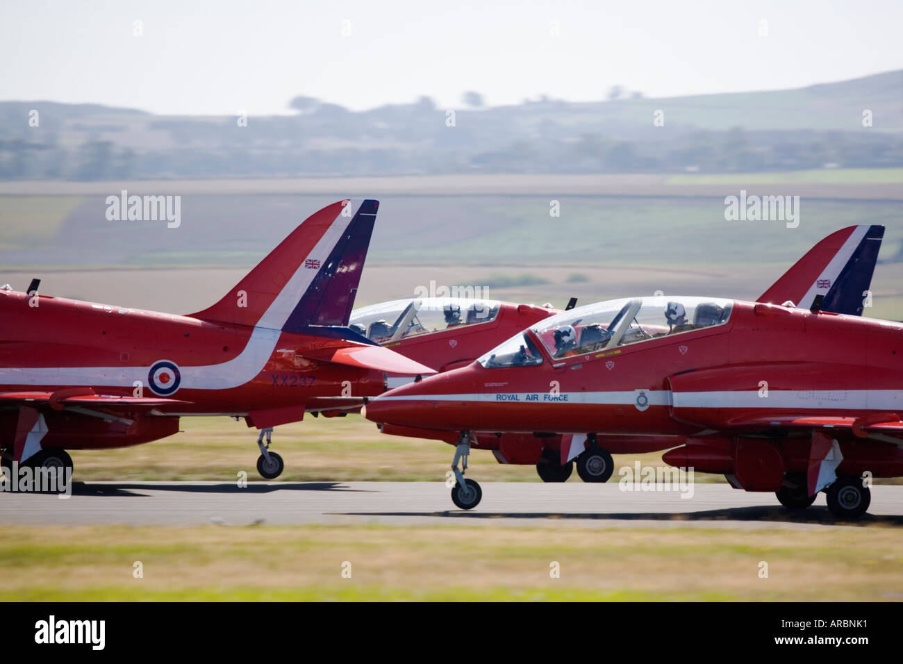 Red Arrows Royal Air Force Aerobatic Team formation take off for 4000th ...