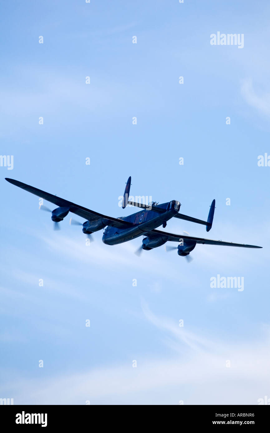 Battle of Britain Memorial Flight RAF Lancaster Bomber in flight Stock ...