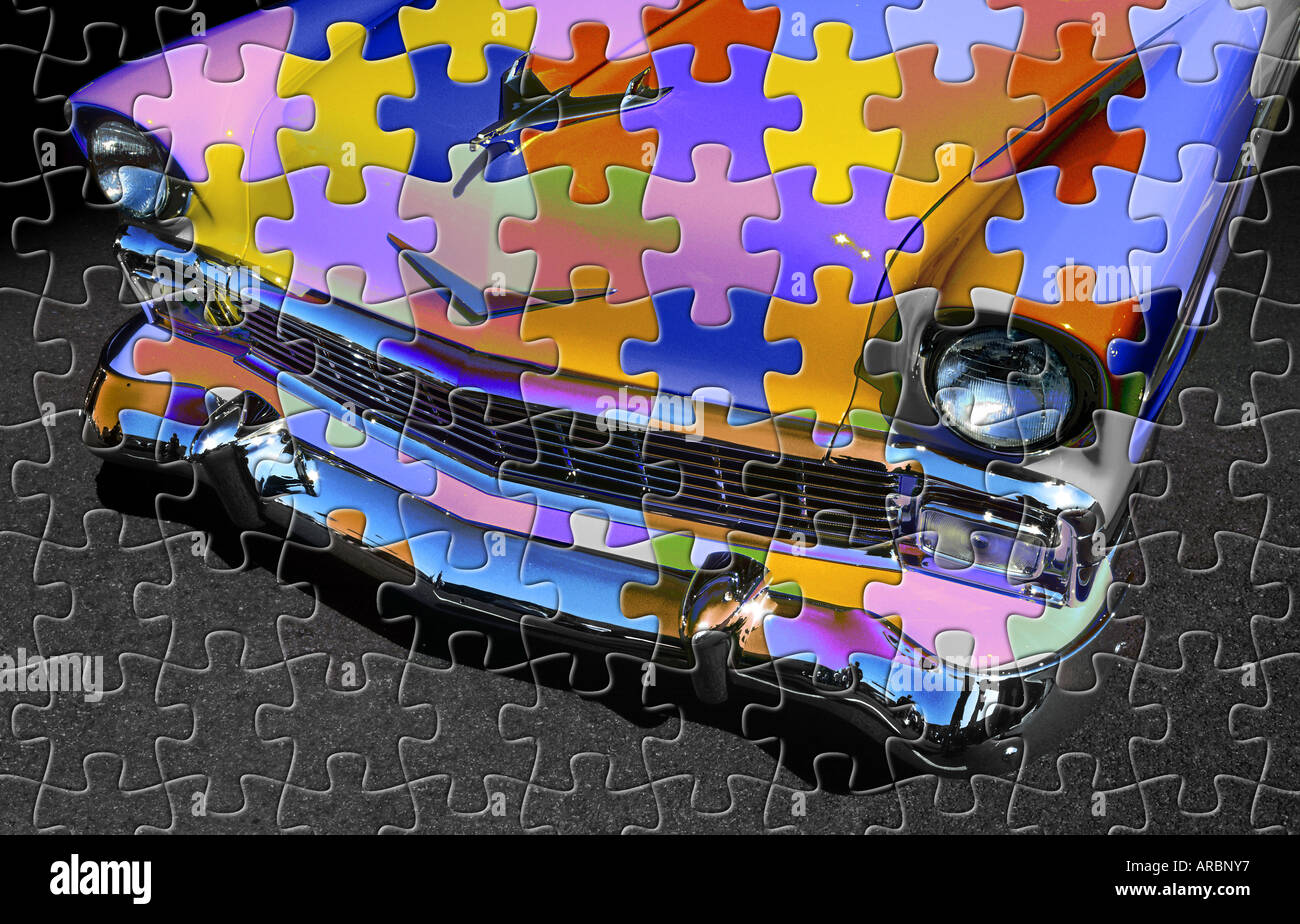 Eclectic composition incorporating front end of spectacular Chevrolet ...