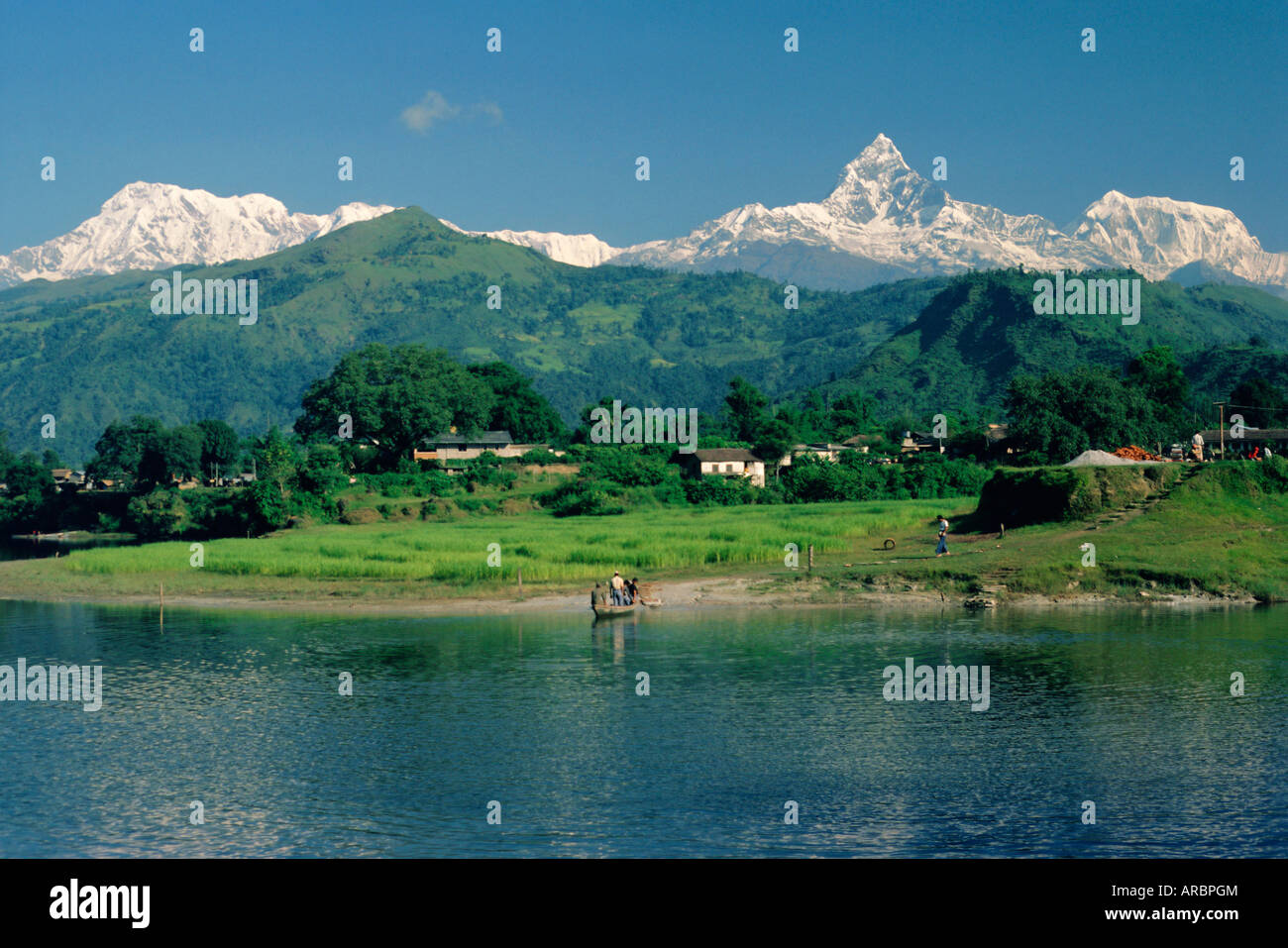 Machapuchare (Machhapuchhre) peak, Pokhara, Himalayas, Nepal Stock ...