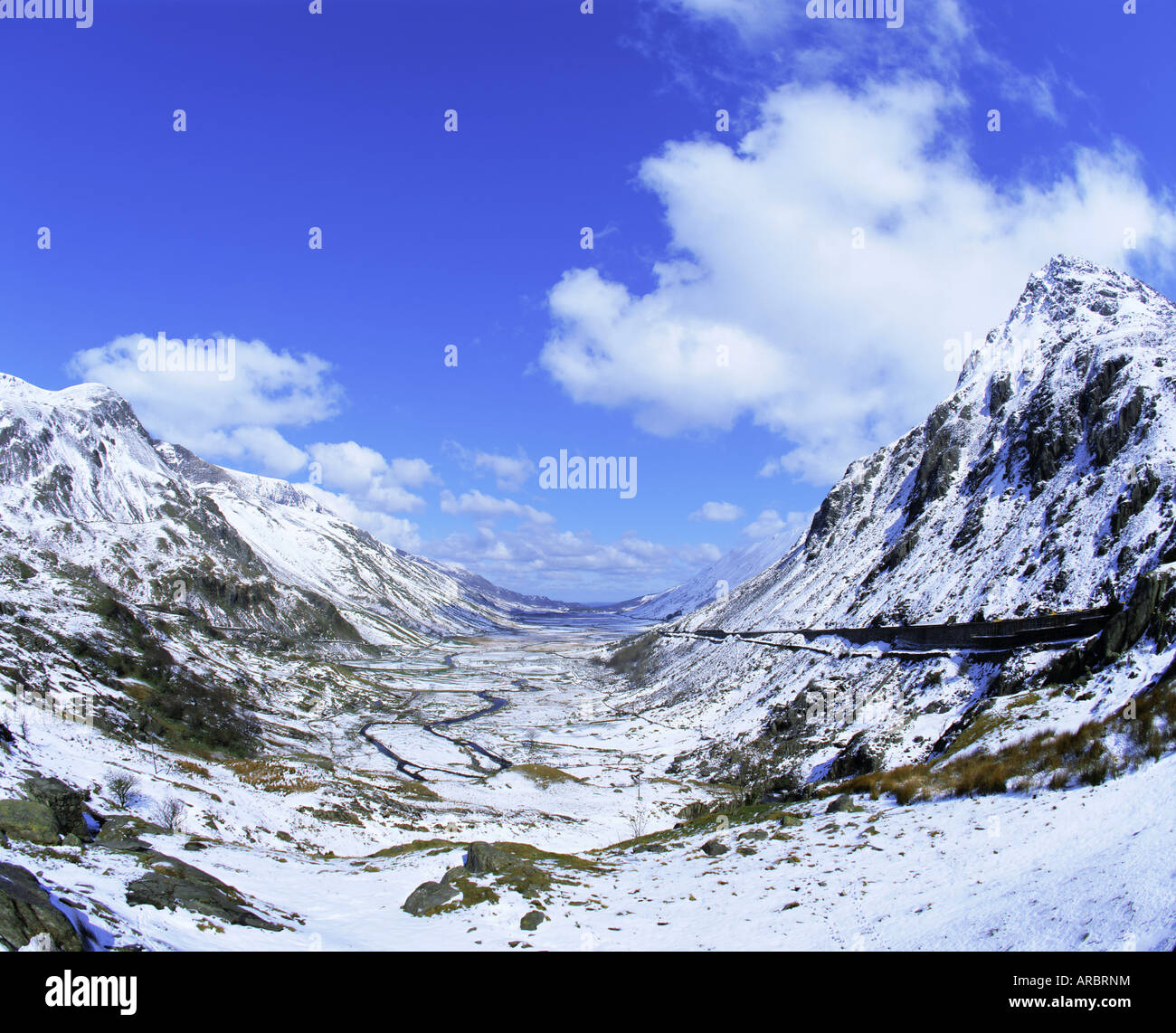 Nant Ffrancon Pass, Ogwen Valley, Snowdonia, Gwynned, Wales, UK, Europe ...
