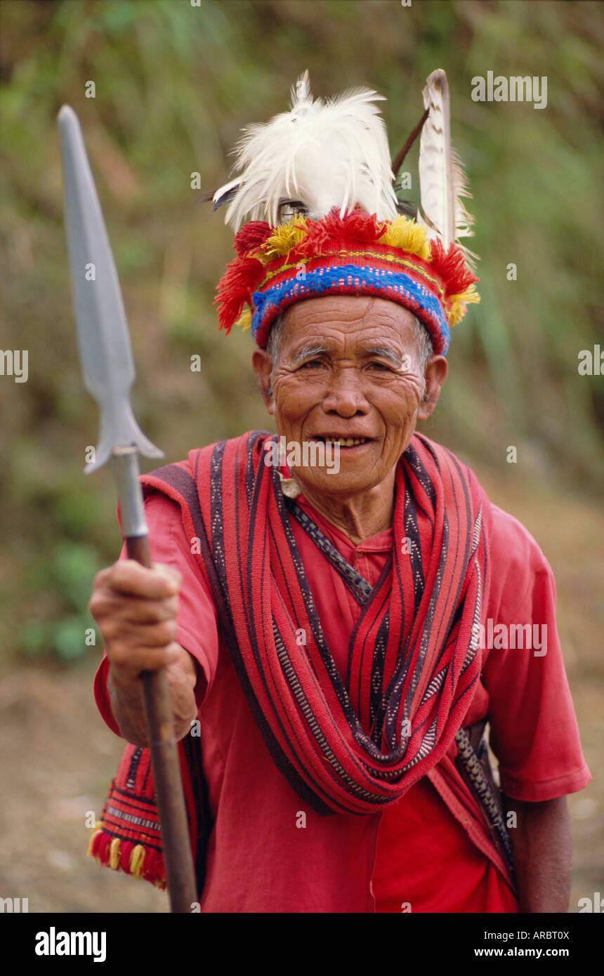 Portrait of an old man of the Ifugao tribe, Banaue, Mountain Province ...