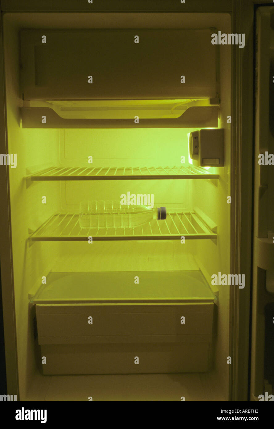 a bottle of water in the refrigerator Stock Photo - Alamy