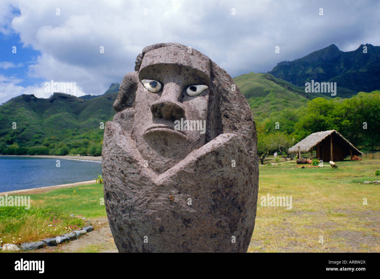 Tiki Taiohae, Nuku Hiva, Marquesas Islands, Pacific Islands Stock Photo ...