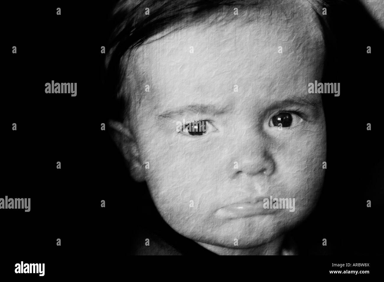 grungy child baby portrait dirty texture effect 15 months toddler baby ...