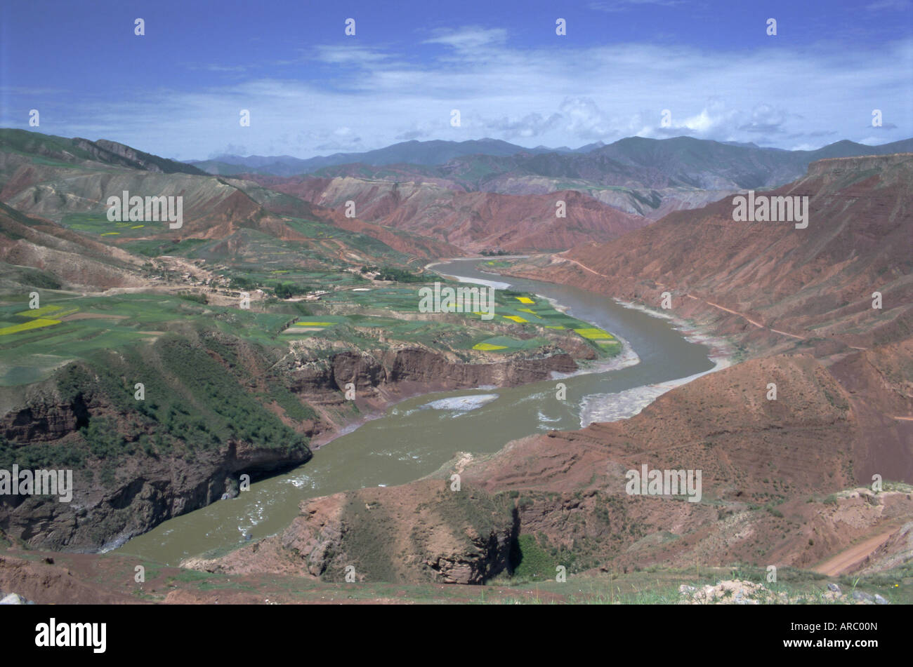 Yellow River (Hwang-ho), Eastern Qinghai, China, Asia Stock Photo - Alamy
