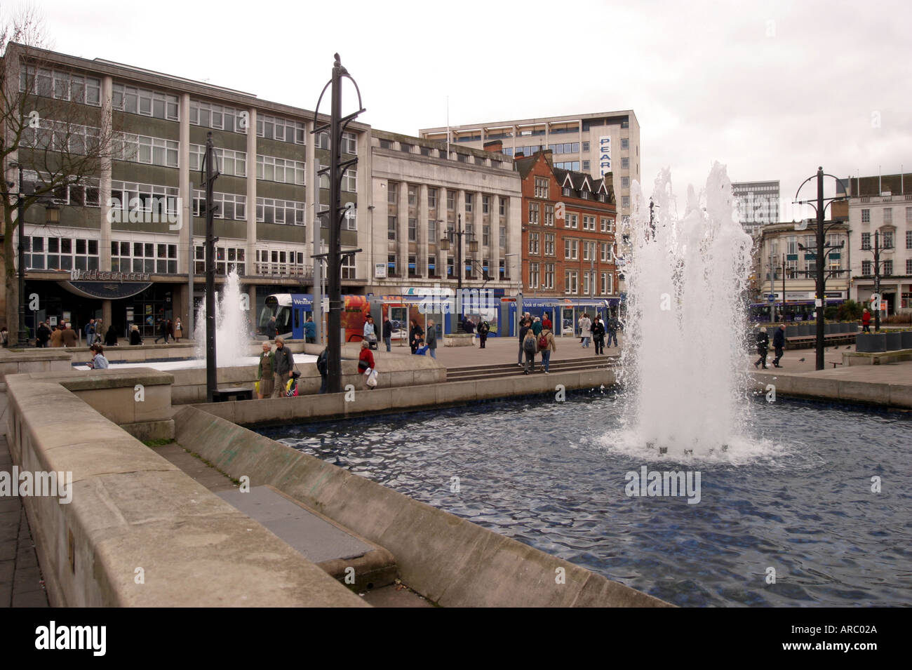 Fountains in Nottingham s Market Square Stock Photo - Alamy