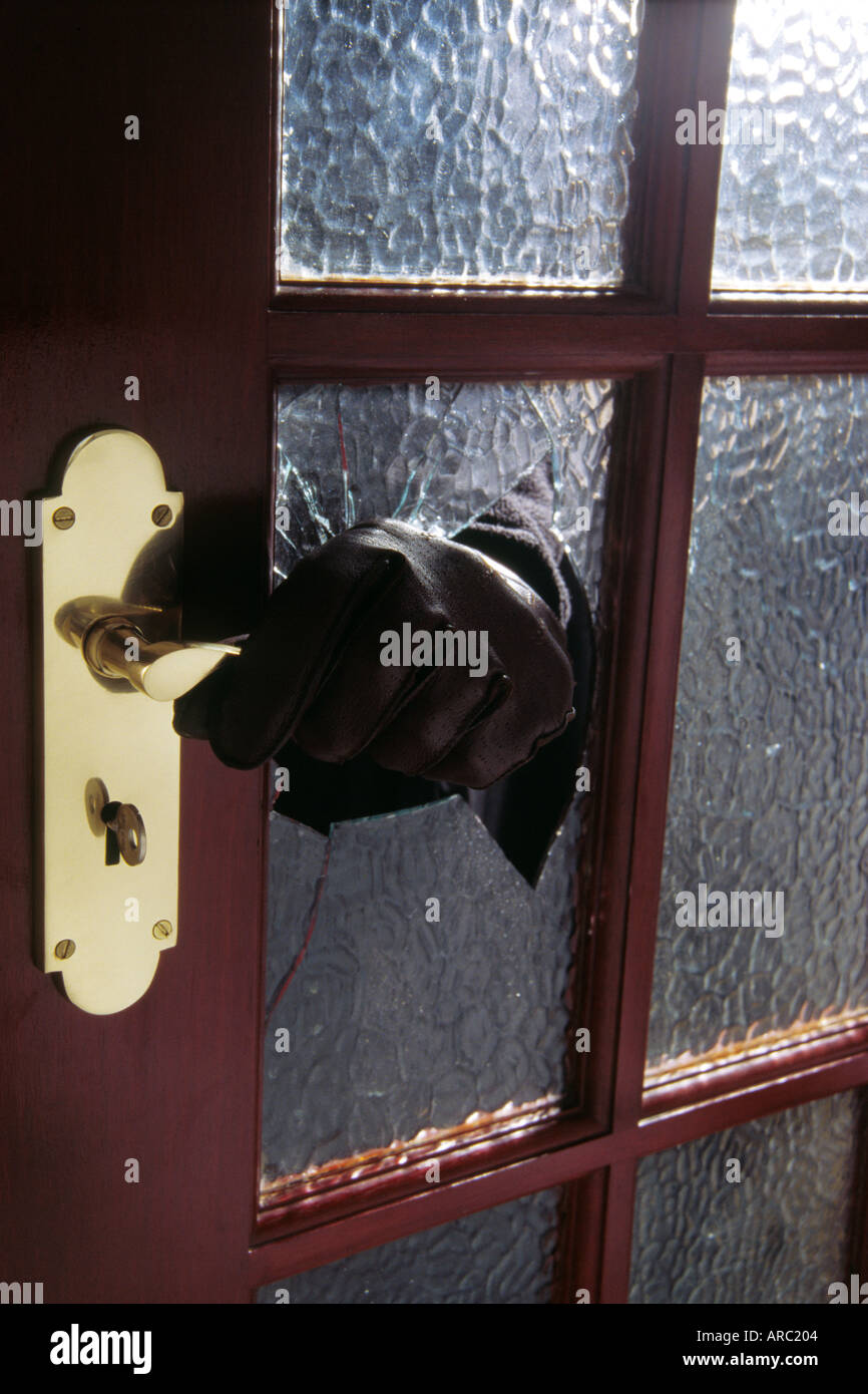 Crime break in Stock Photo - Alamy