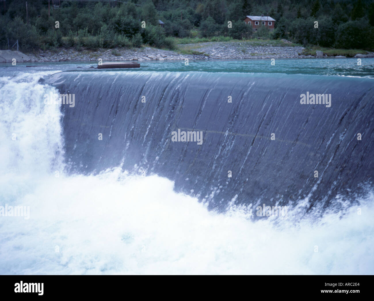 Water rushing into a hydroelectric scheme, southern Norway Stock Photo ...