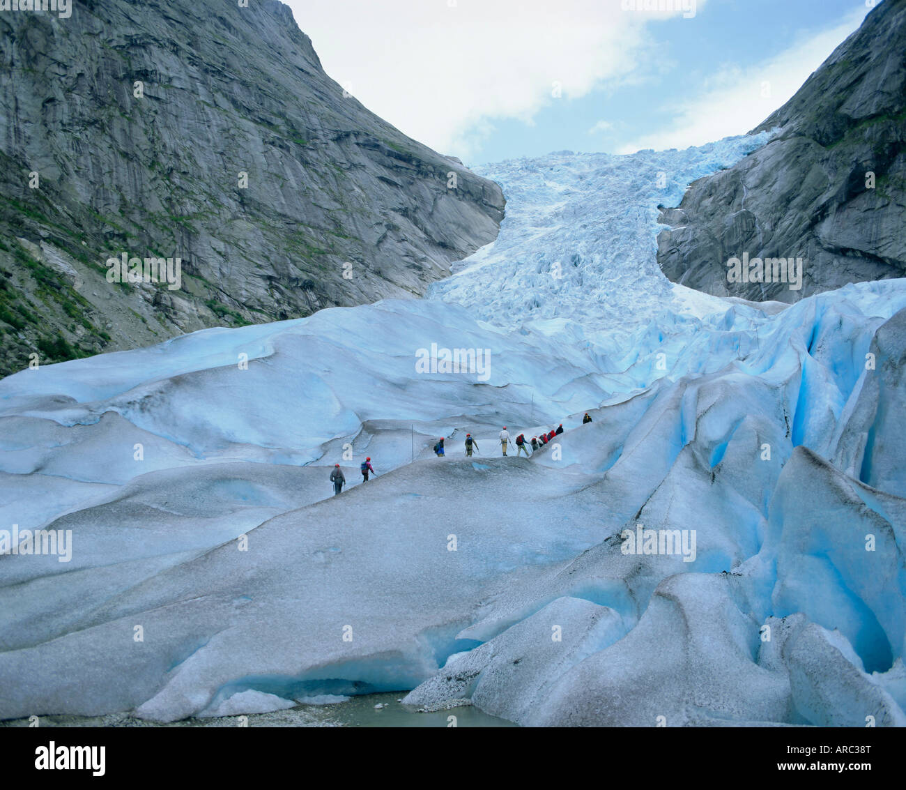 Glacier climbing tour, Briksdalsbreen Glacier, Western Fjords, Norway ...