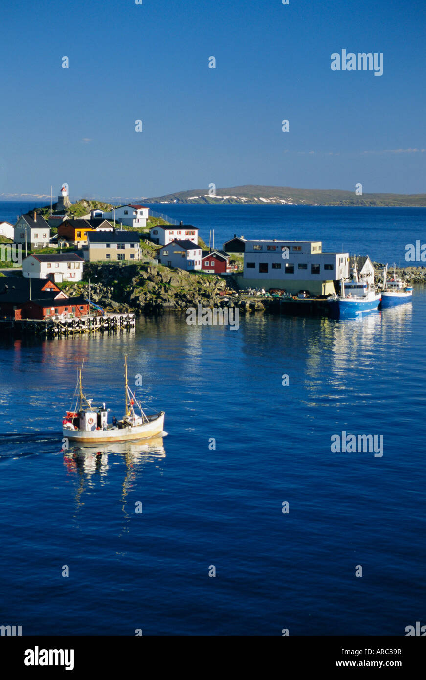 The world's northernmost town, Honningsvag, coastal Finnmark, Norway ...