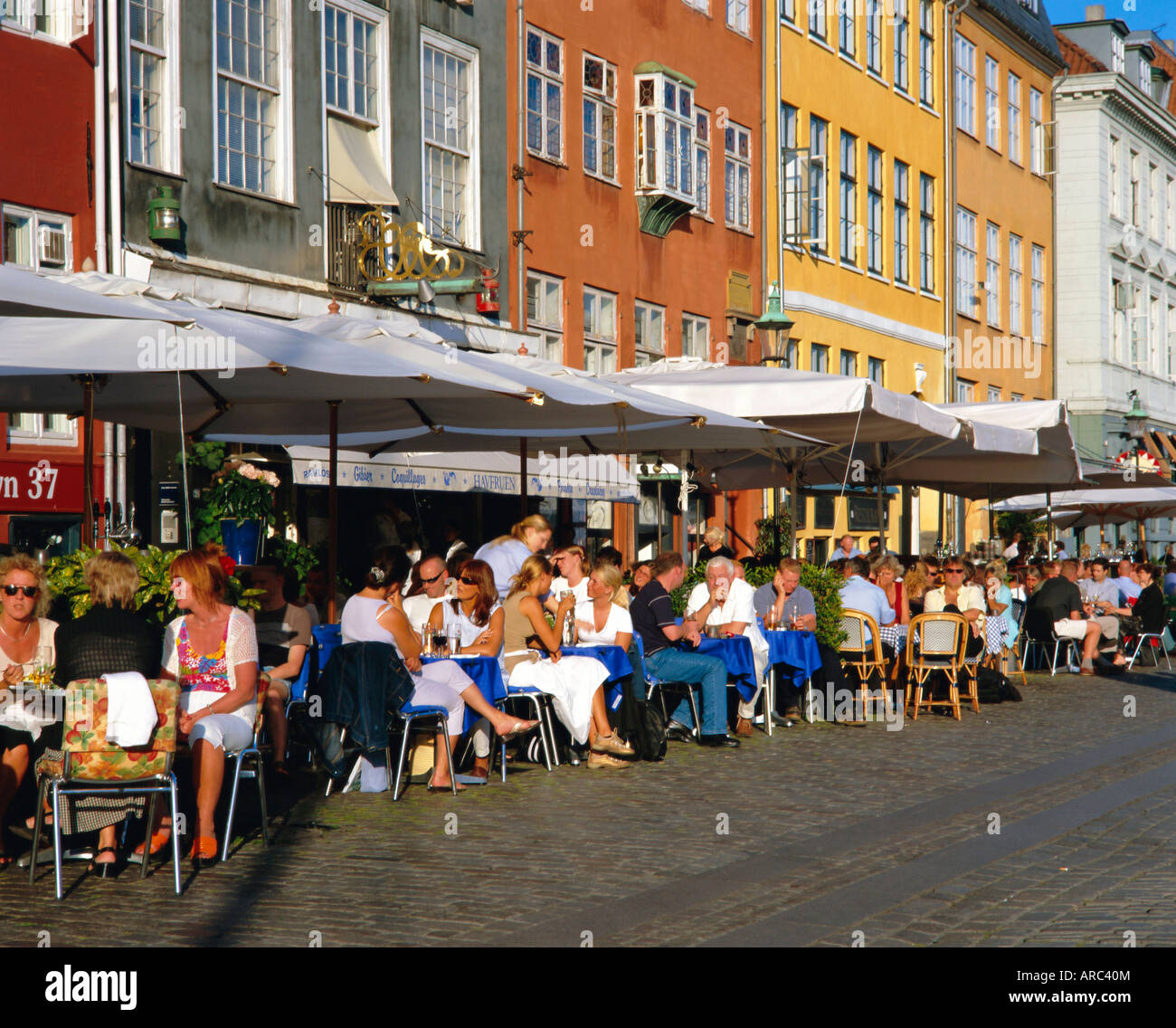 Waterfront cafes, Nyhavn, Copenhagen, Denmark, Europe Stock Photo - Alamy