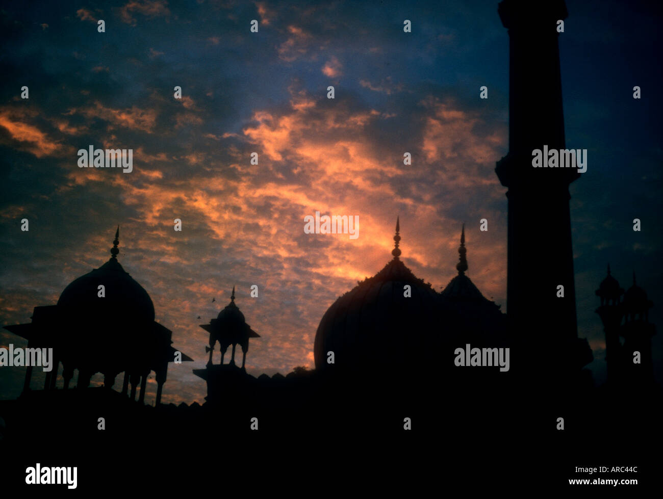 Sunset over Jami Masjid Old Delhi India Stock Photo - Alamy