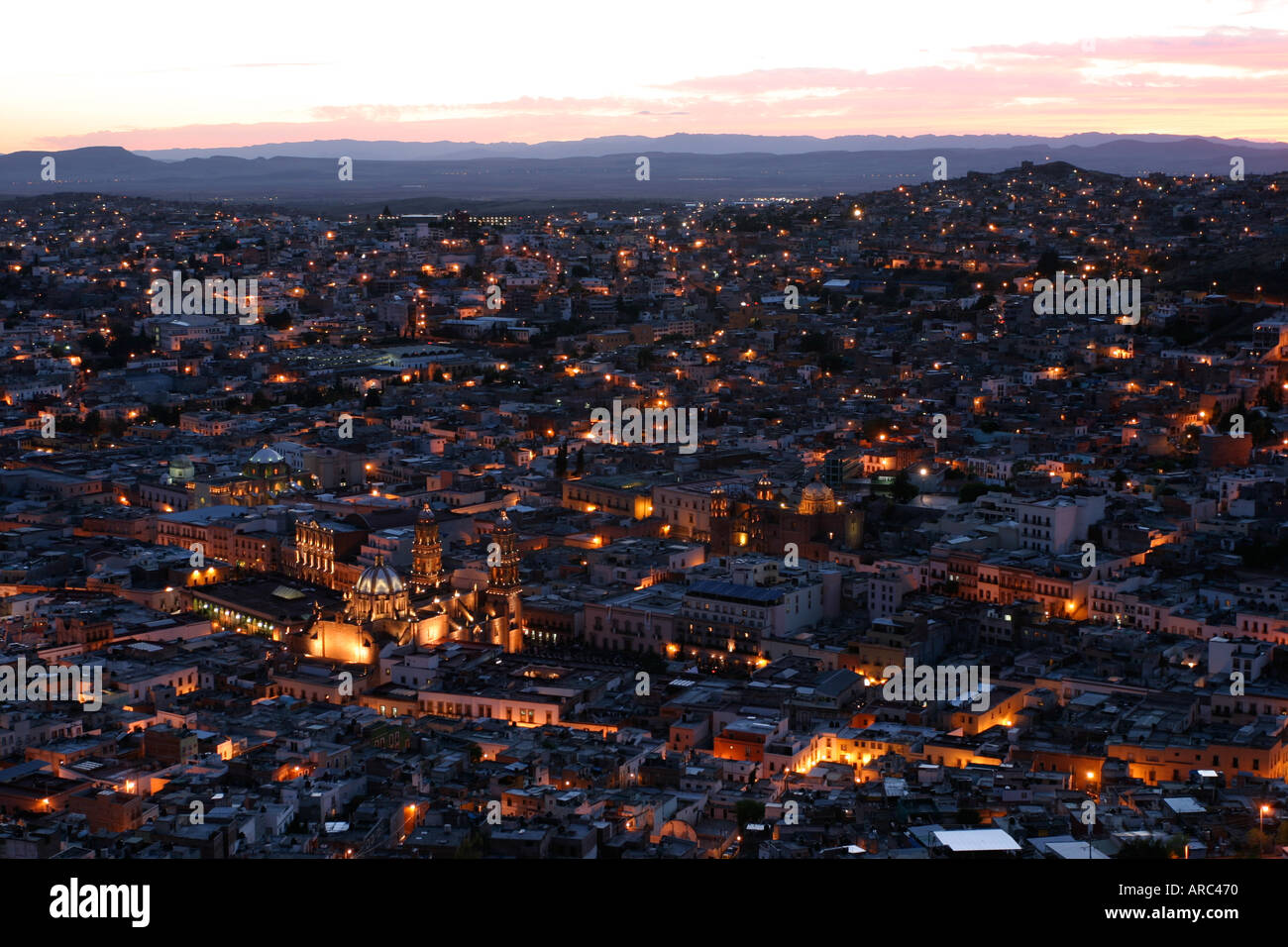 Zacatecas at dusk Mexico Stock Photo - Alamy