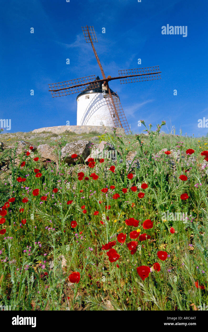 Windmill in Consuegra, Castilla La Mancha, Spain Stock Photo - Alamy