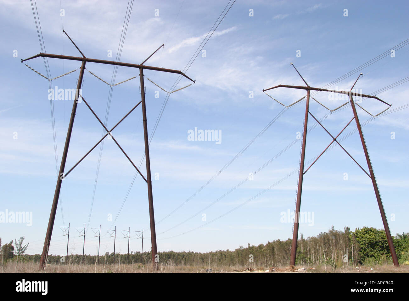 Miami Florida,Pennsuco,West Okeechobee Road,Everglades,electrical lines ...