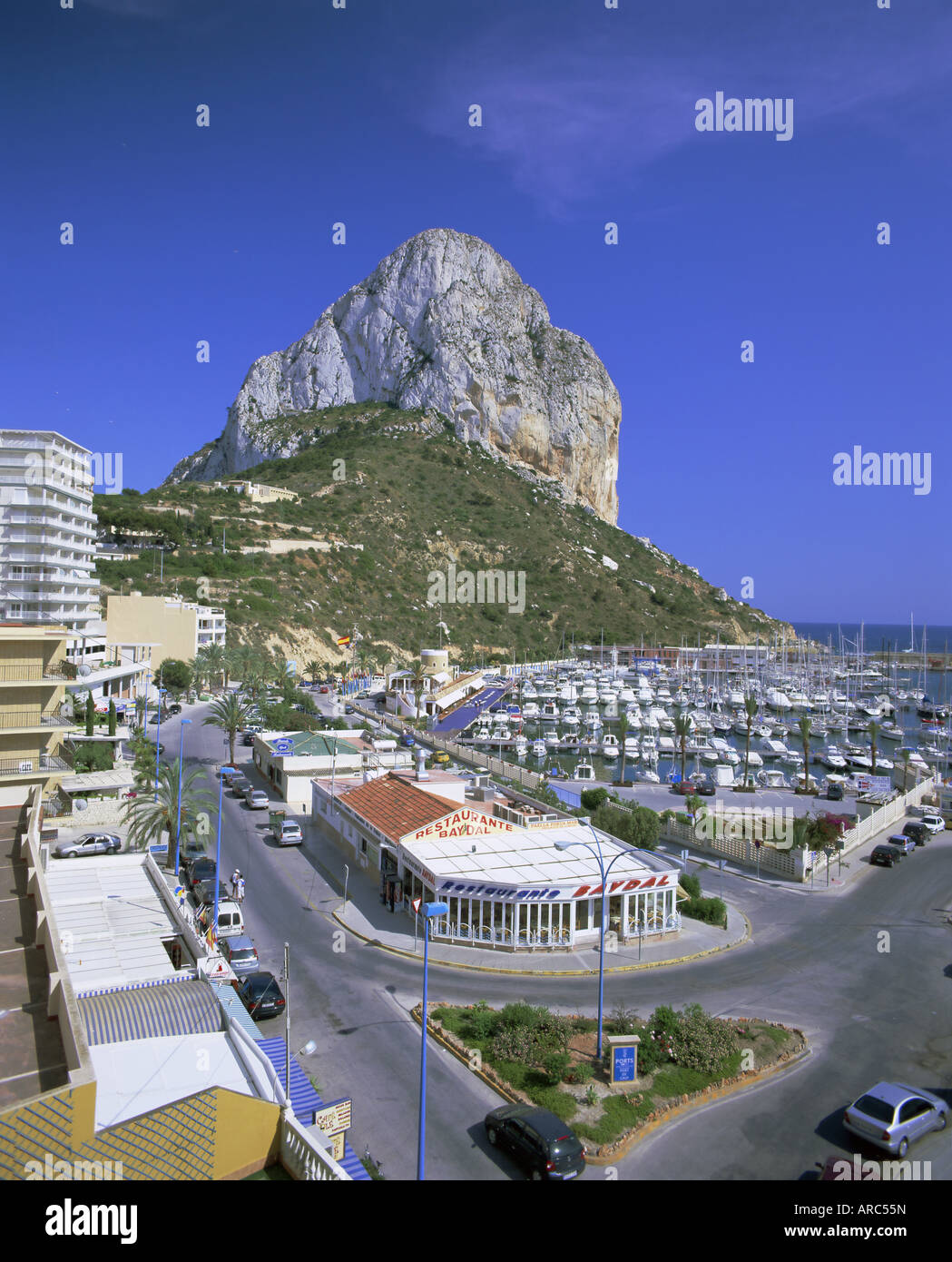 Elevated view, Calpe, Costa Blanca, Valencia, Spain, Europe Stock Photo ...
