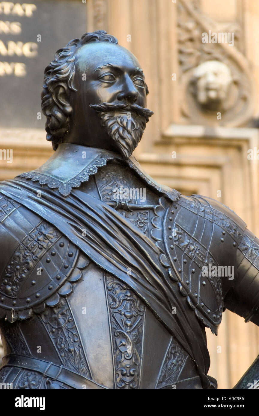 Bronze statue of king Charles the first of England sited outside the ...