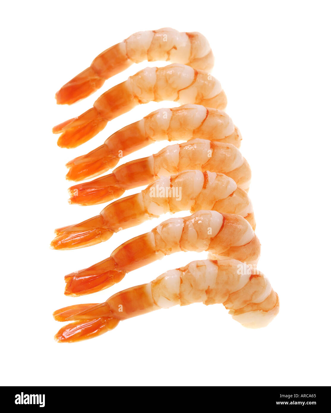 peeled prawns on white background cutout cut out SHELLFISH, SEAFOOD ...