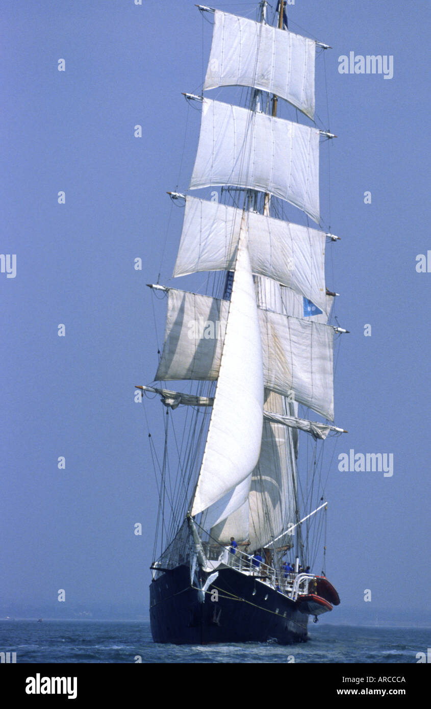 Tall Ship Swan fan Makkum at Cowes Isle of Wight England UK Stock Photo ...