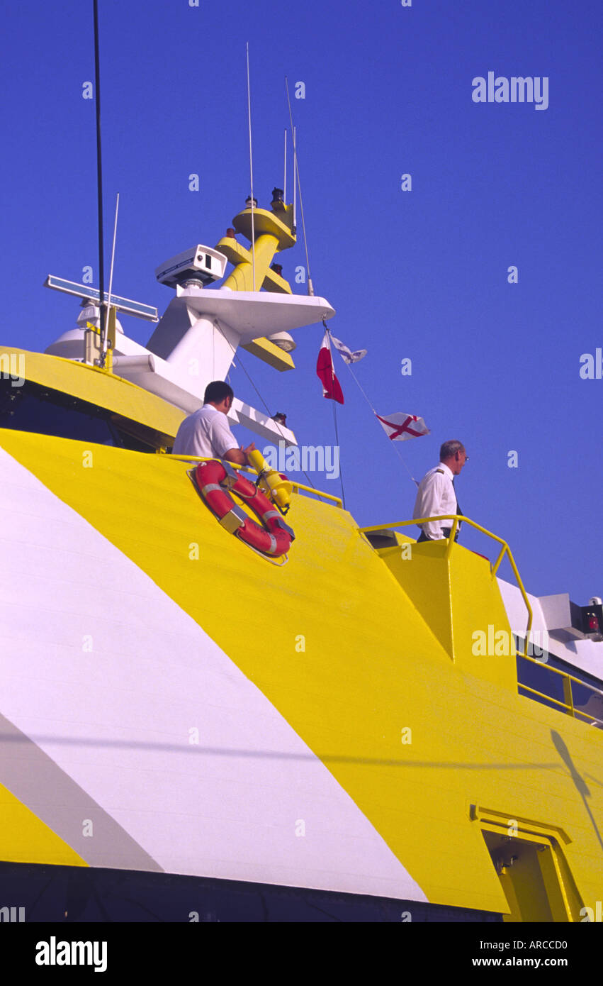 Wight Link Fast Cat at Lymington harbour England UK Stock Photo - Alamy