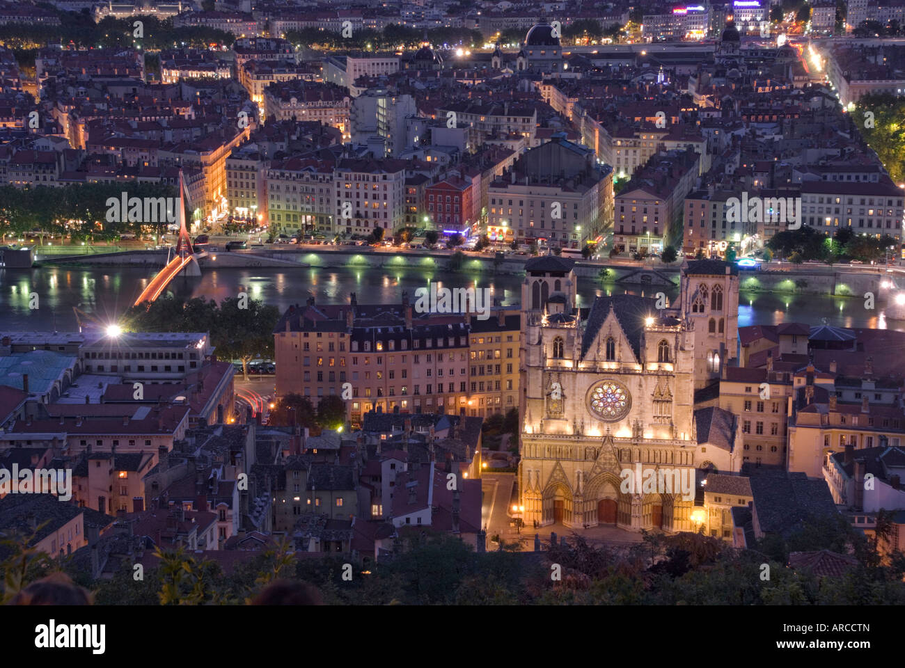 Night aerial view lyon hi-res stock photography and images - Alamy