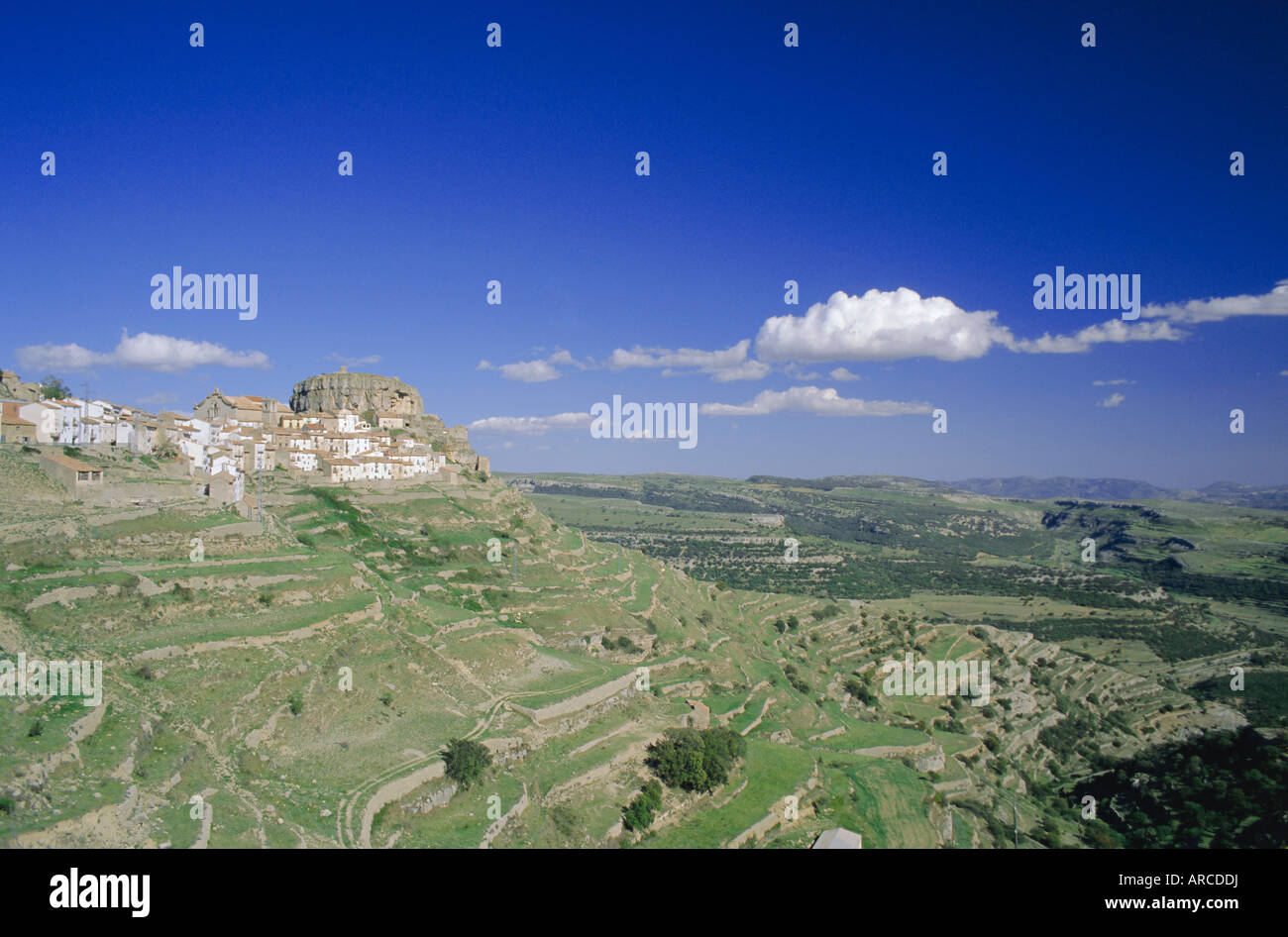 View to the village of Ares del Maestre, Castellon, Valencia, Spain ...