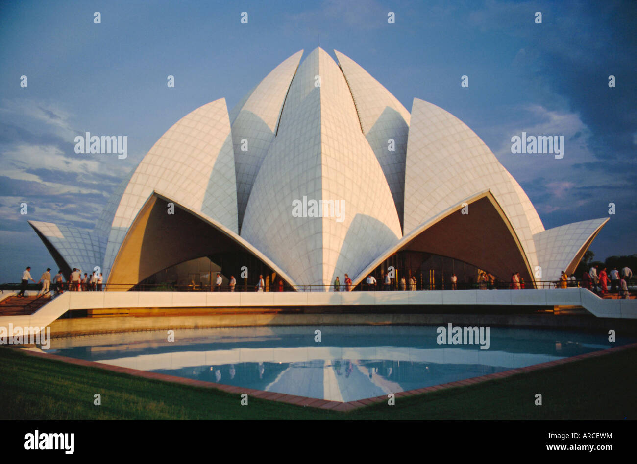 The Bahai Lotus Flower Temple, built in 1980, centre of the Bahai faith ...