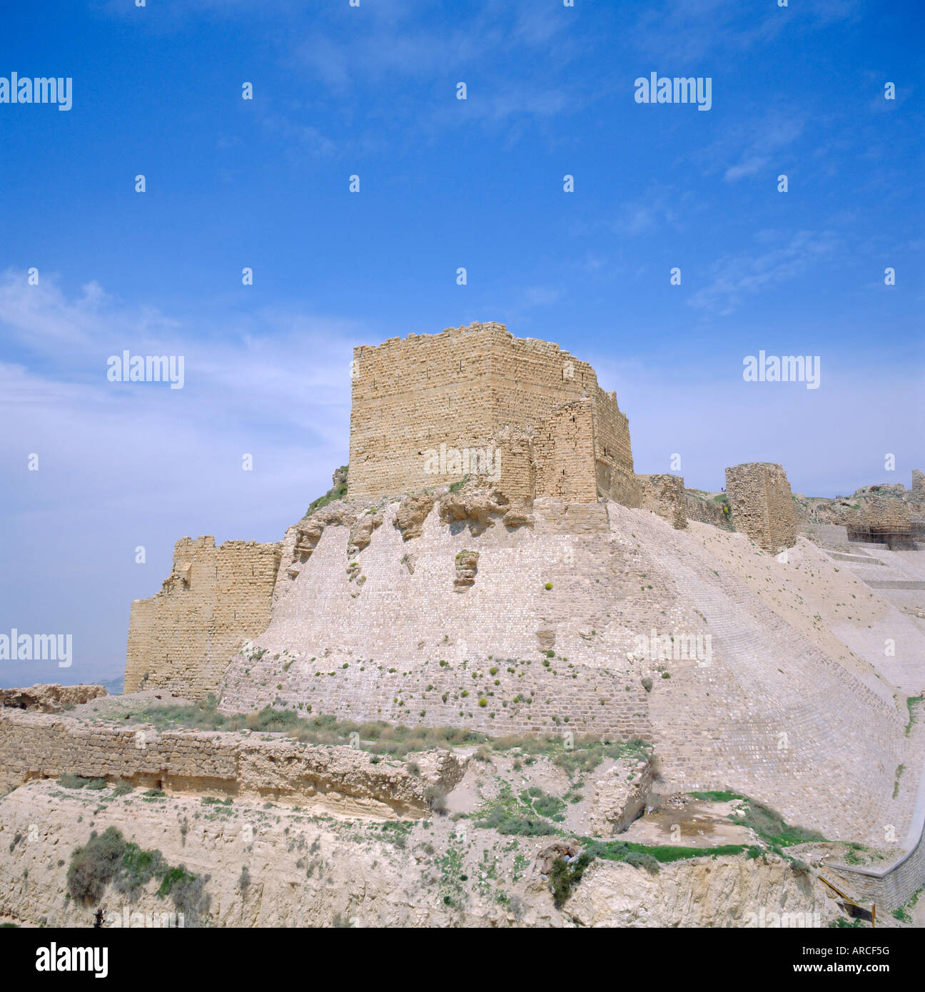 12th century Crusader castle in biblical land of Moab, Kerak, Jordan ...
