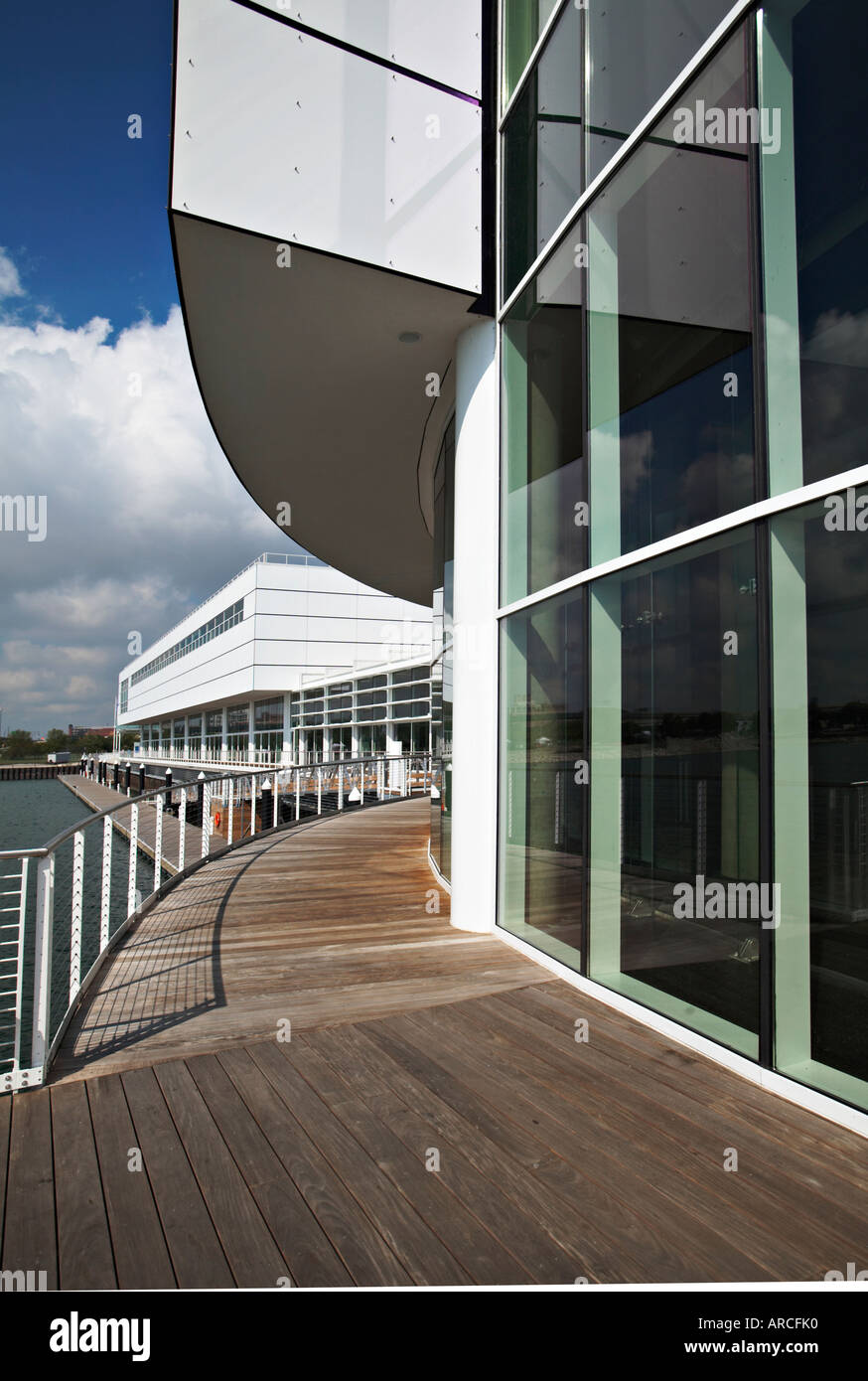 WISCONSIN Milwaukee Exterior of Aquatarium public docks on south side ...
