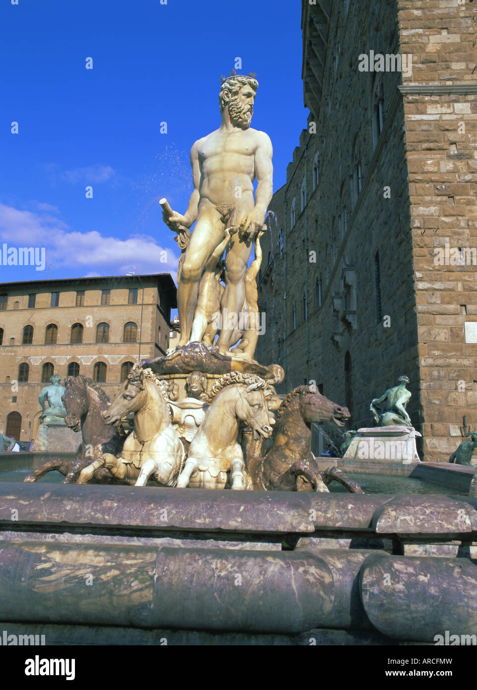 Neptune fountain, Piazza della Signoria, Florence, UNESCO World ...