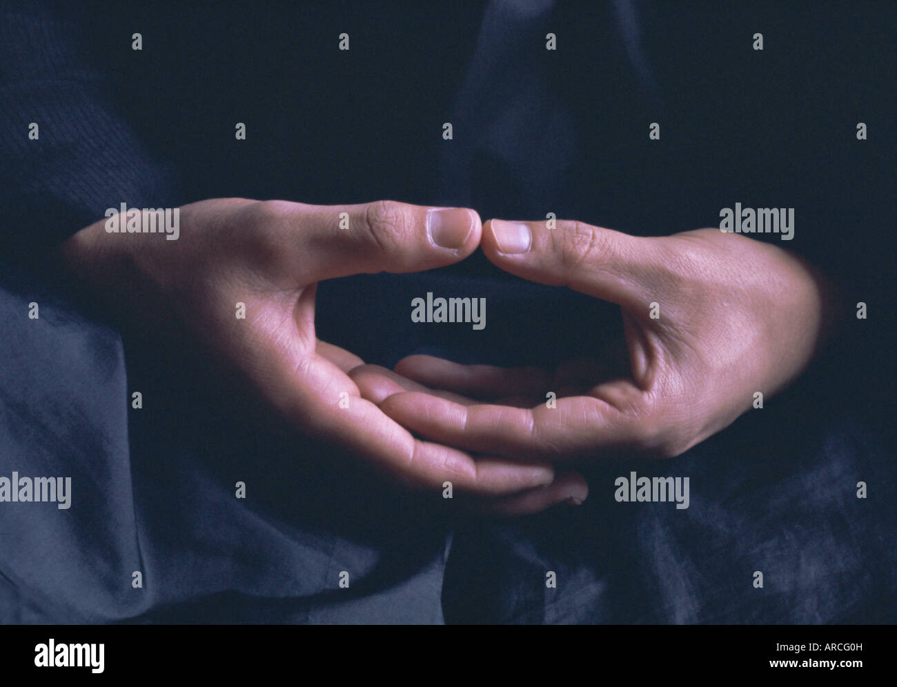 Hands, Za-Zen meditation, Elheiji (Eiheiji) Zen monastery, Japan, Asia ...