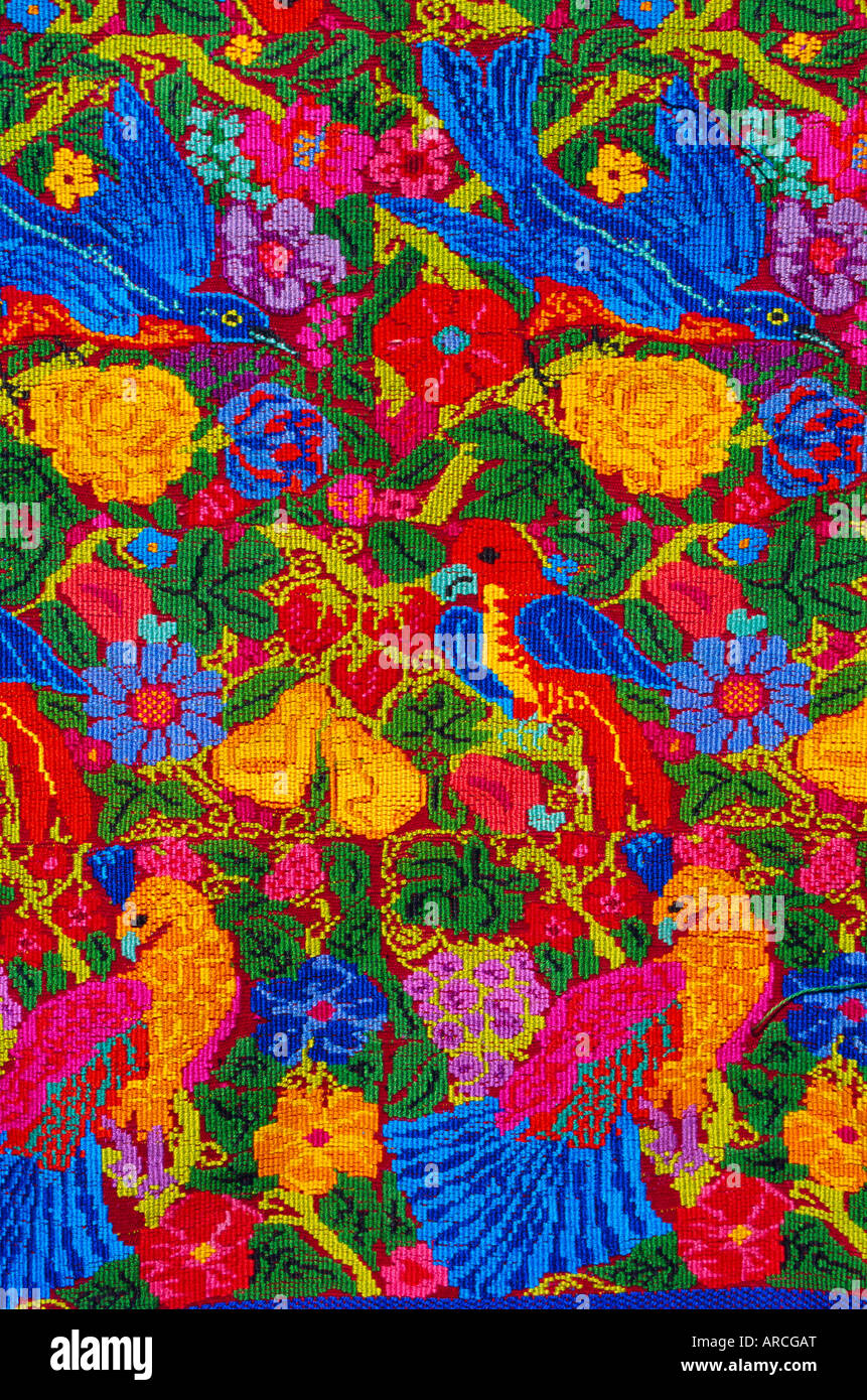 Huipil cloth pattern, Guatemala, Central America Stock Photo - Alamy